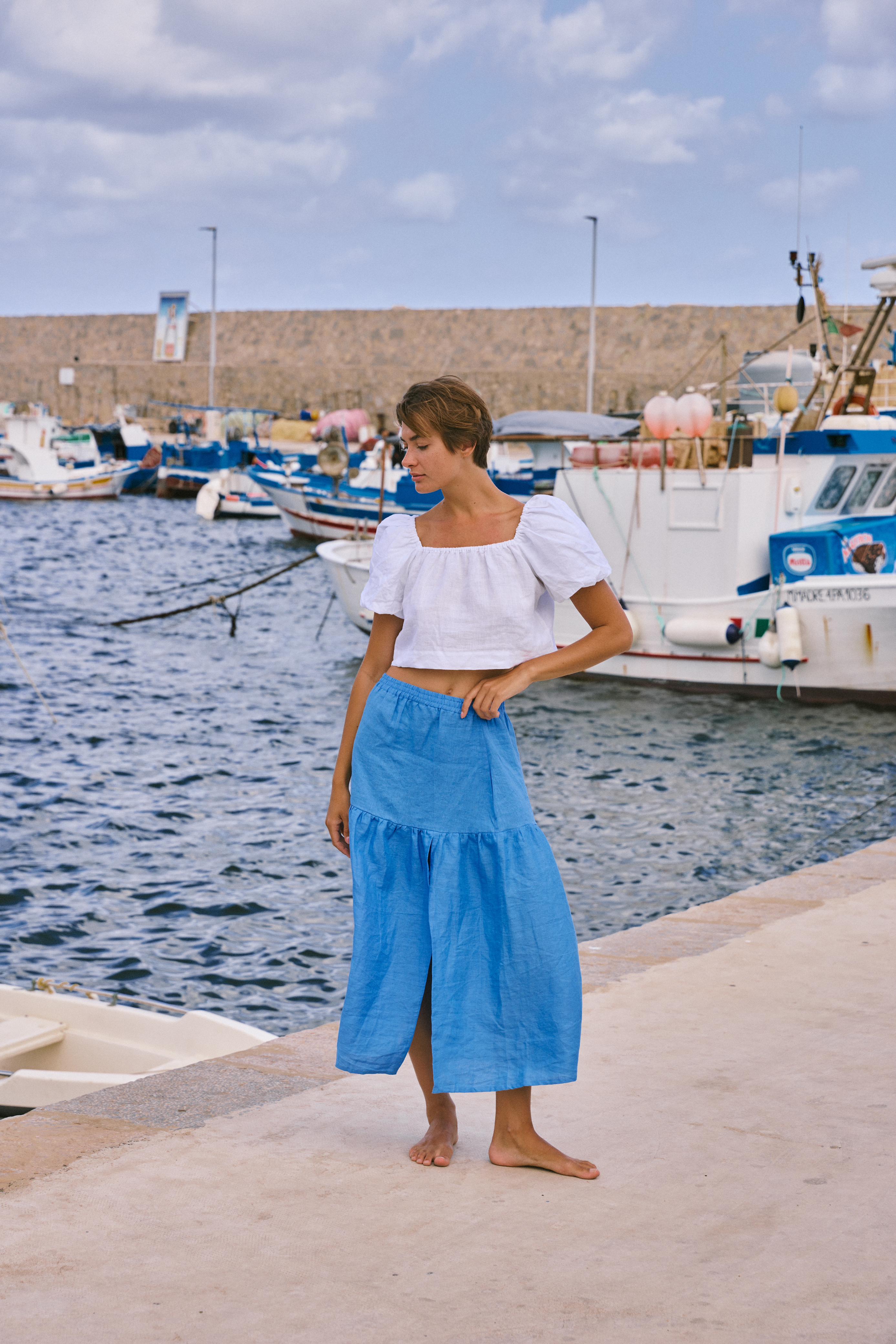 Alana Skirt In Skyblue – Nataoka