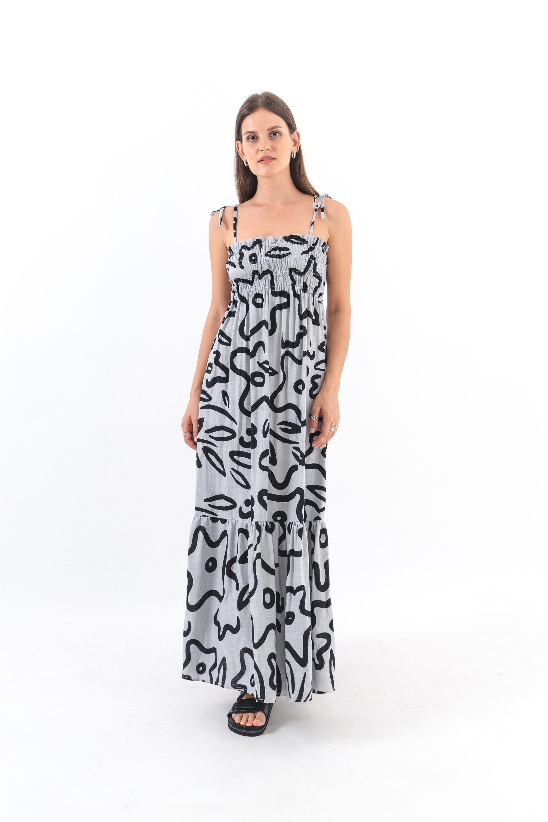 Tari Dress in Blooming Black – Nataoka